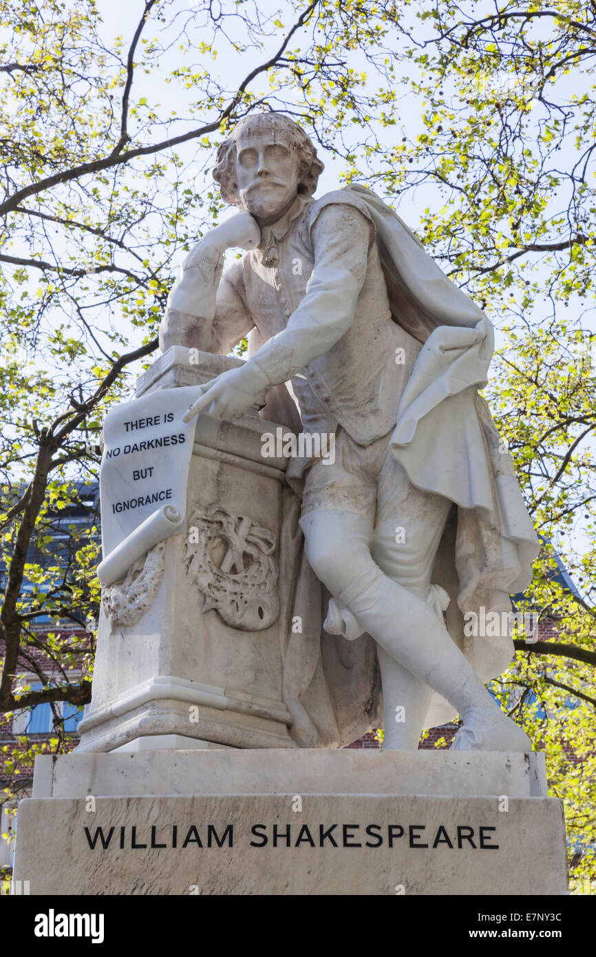 England, Europe, London, Leicester Square, William Shakespeare, Statue ...