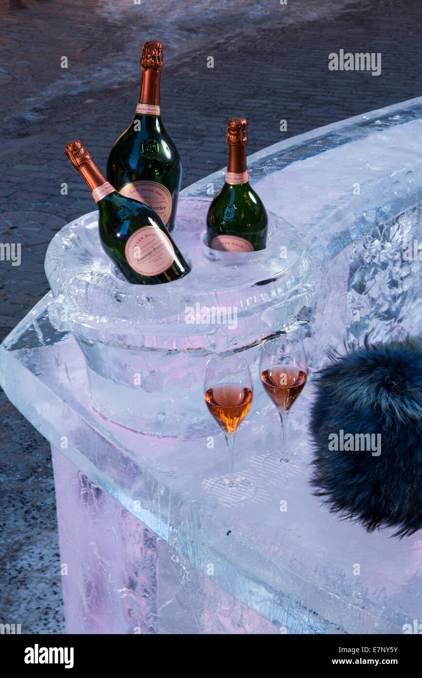 Ice, ice bar, Saint Moritz, St. Moritz, canton, GR, Graubünden, Grisons ...