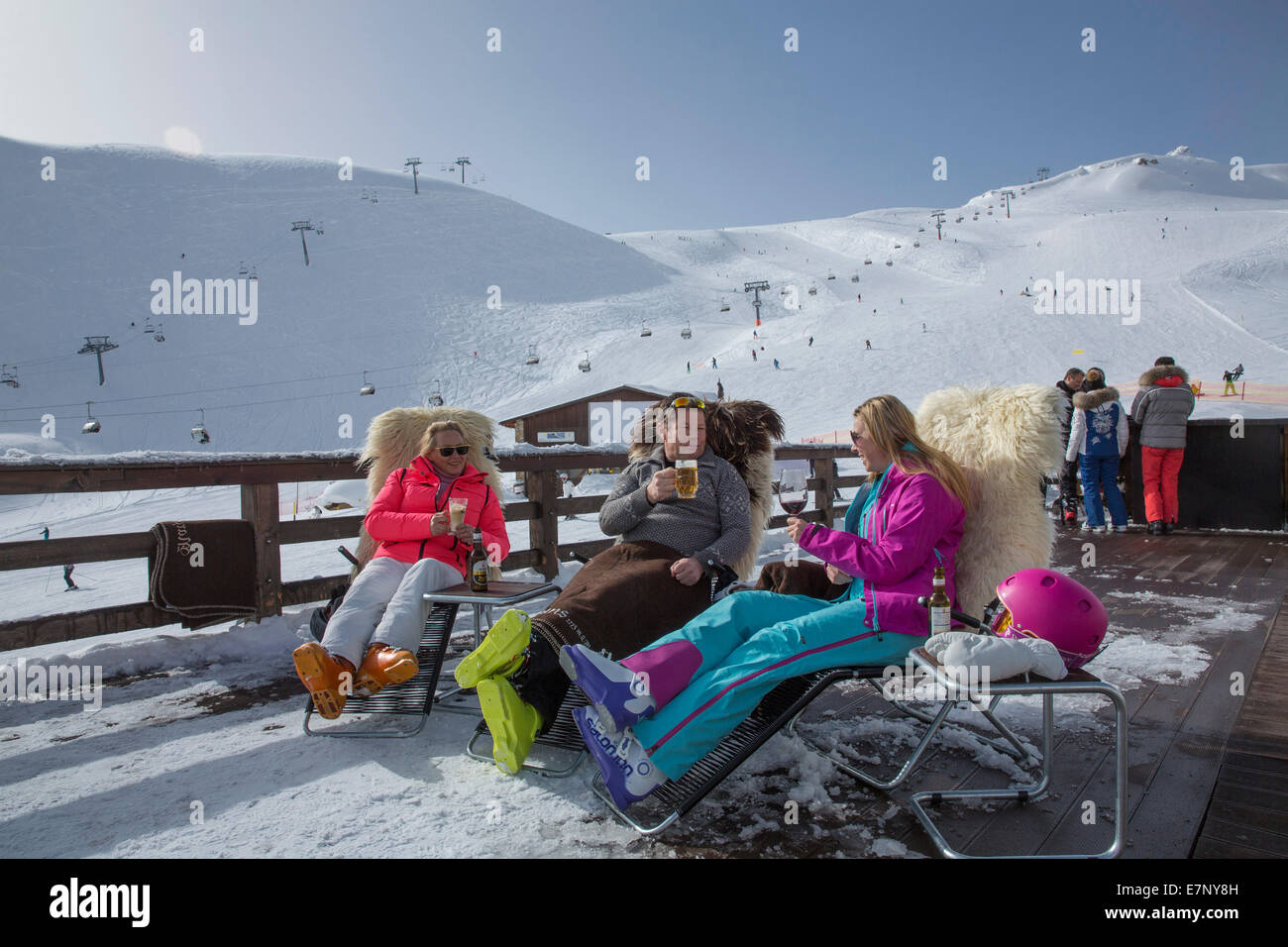 Marguns, mountain restaurant, skiing area, Saint Moritz, St. Moritz ...