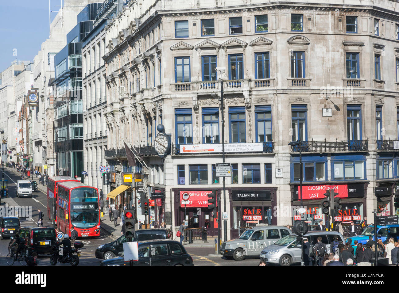 England, Europe, London, Fleet Street and Ludgate Circus Stock Photo ...