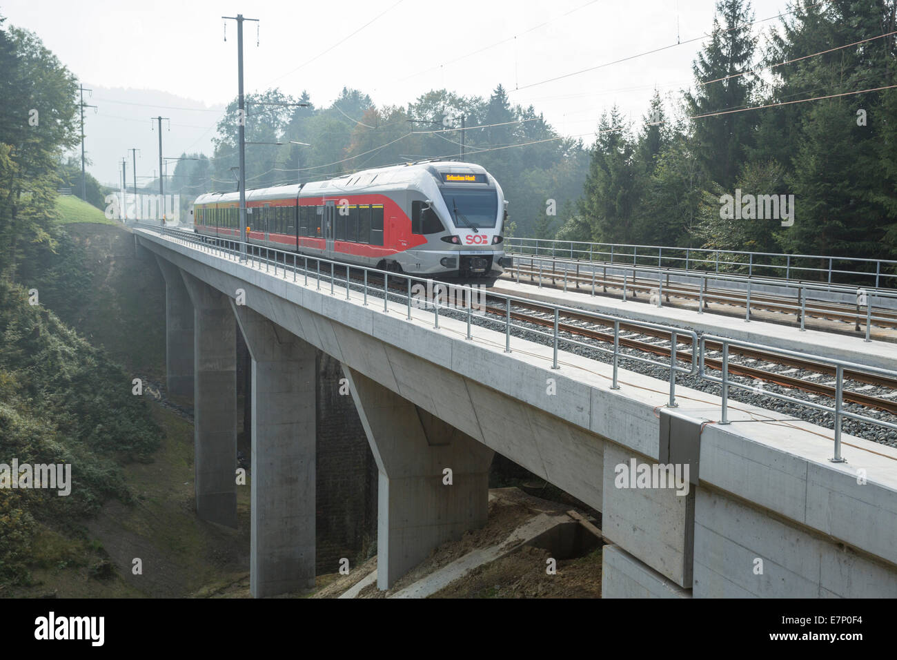 SOB, Kirchtobelviadukt, Herisau-Schachen, railway, train, railroad ...