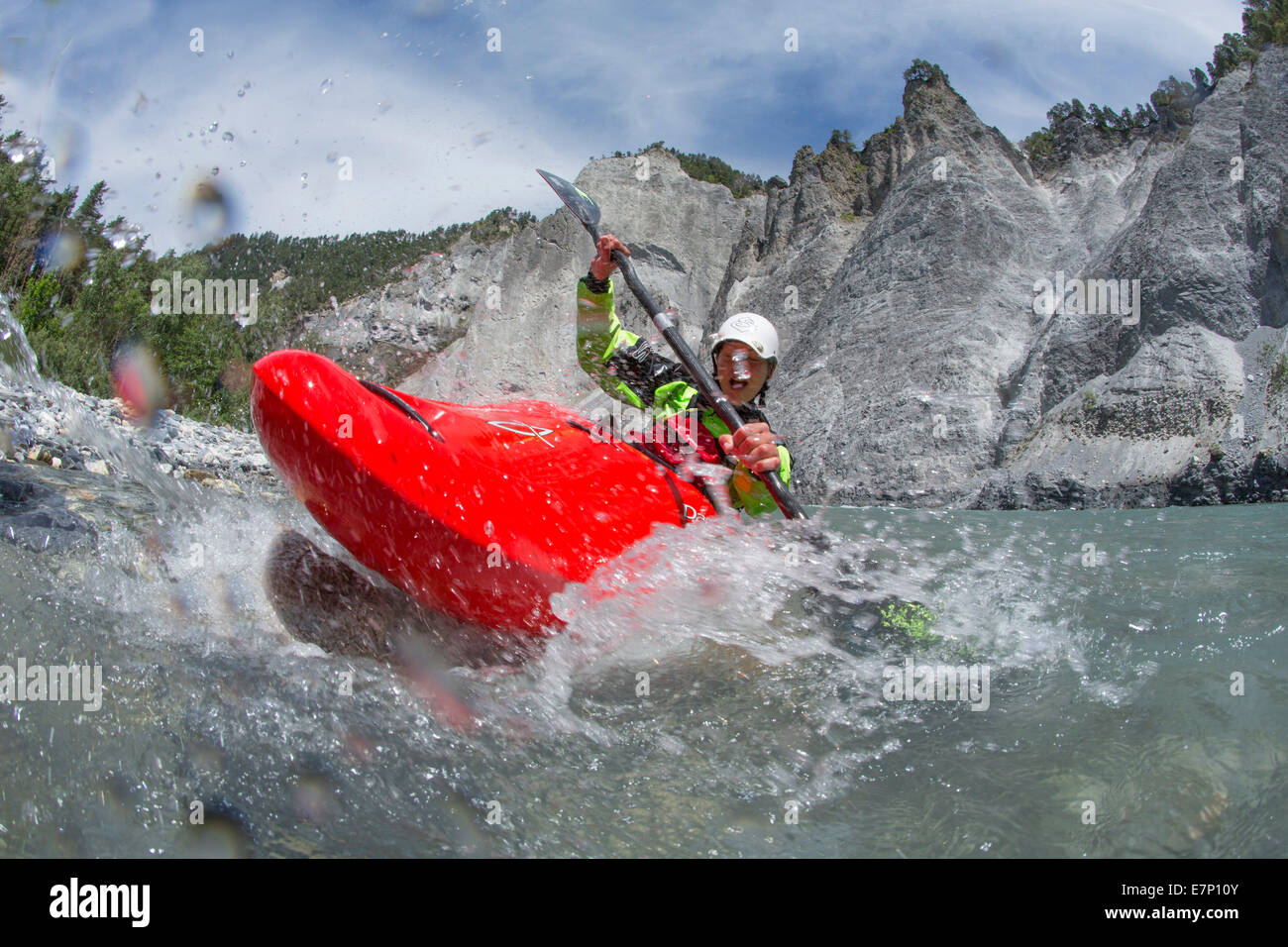Rhine gulch, water sport, Versam, GR, river, flow, body of water, water ...