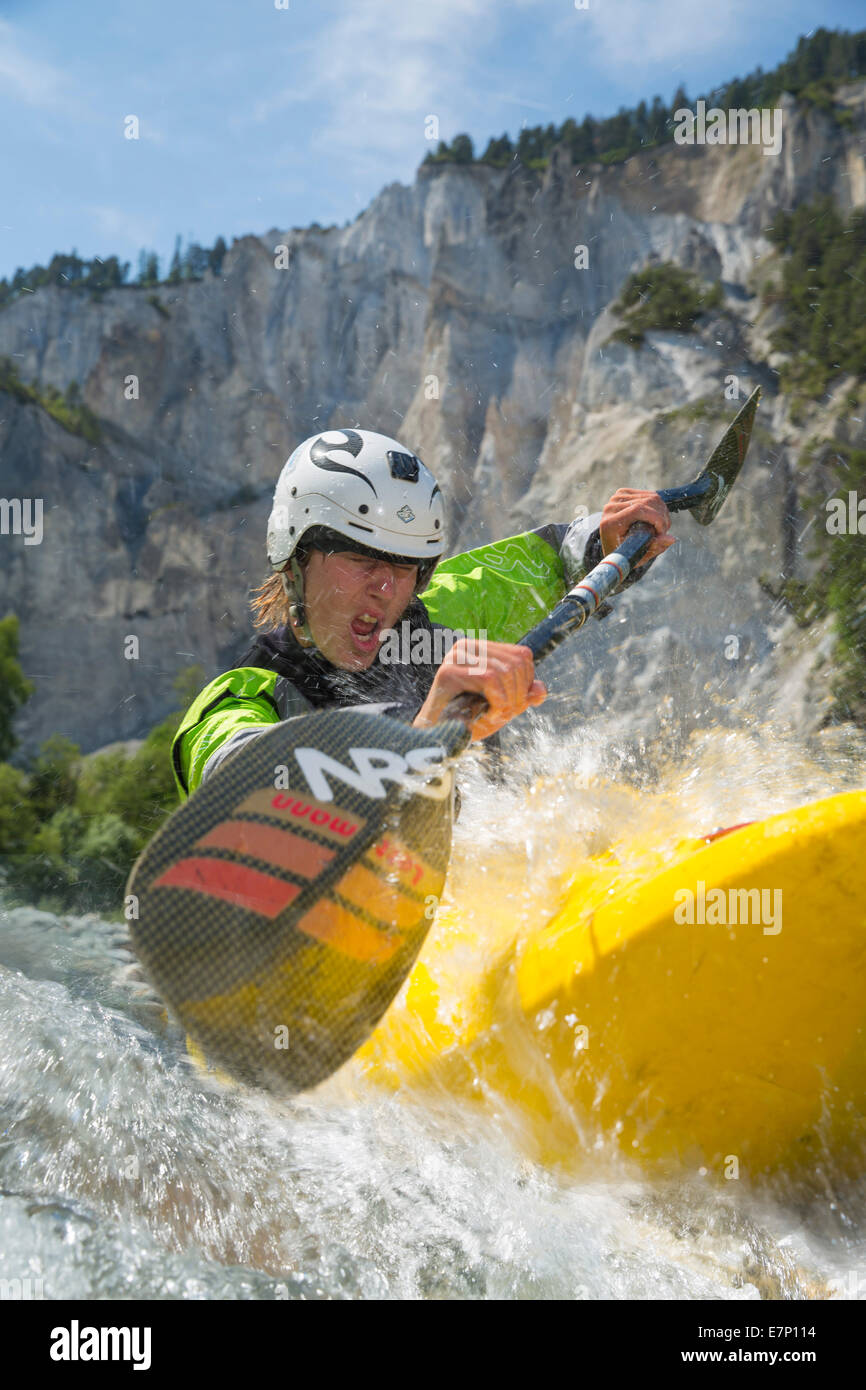 Rhine gulch, water sport, Versam, GR, river, flow, body of water, water ...