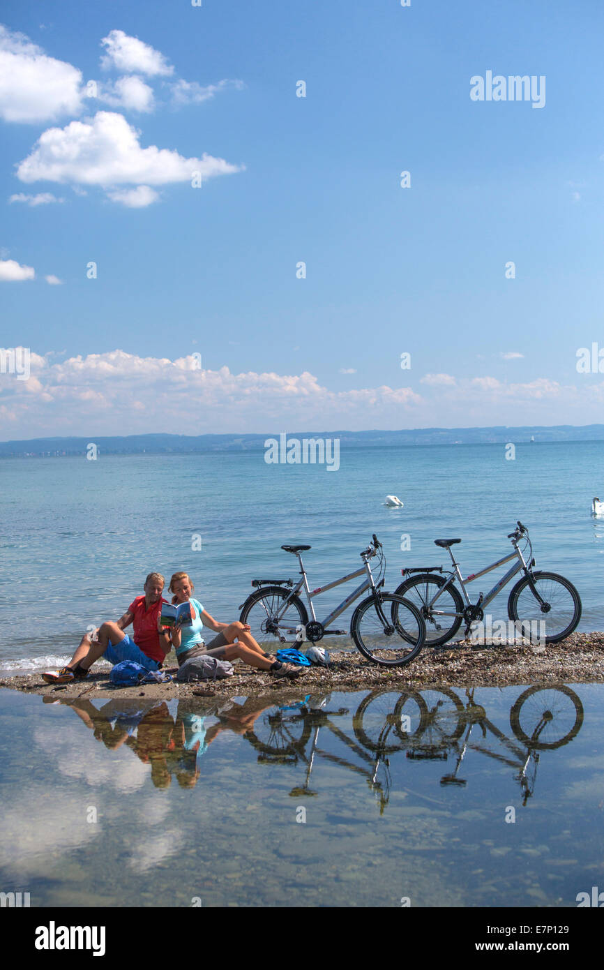 Lake Constance, biker, bicycle, bicycles, bike, riding a bicycle ...