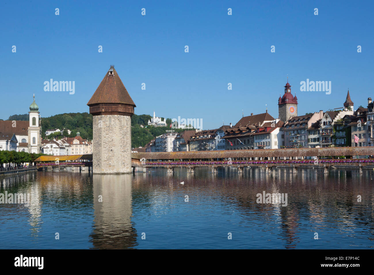 world heritage, Lucerne, Switzerland, Europe, architecture, bridge ...