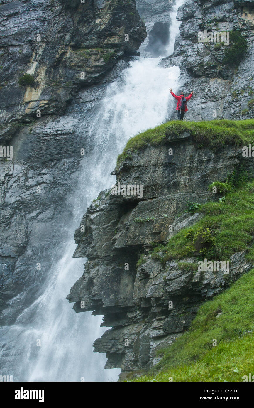 Surselva, waterfall, reservoir, Pigniu, mountain, mountains, waterfall ...