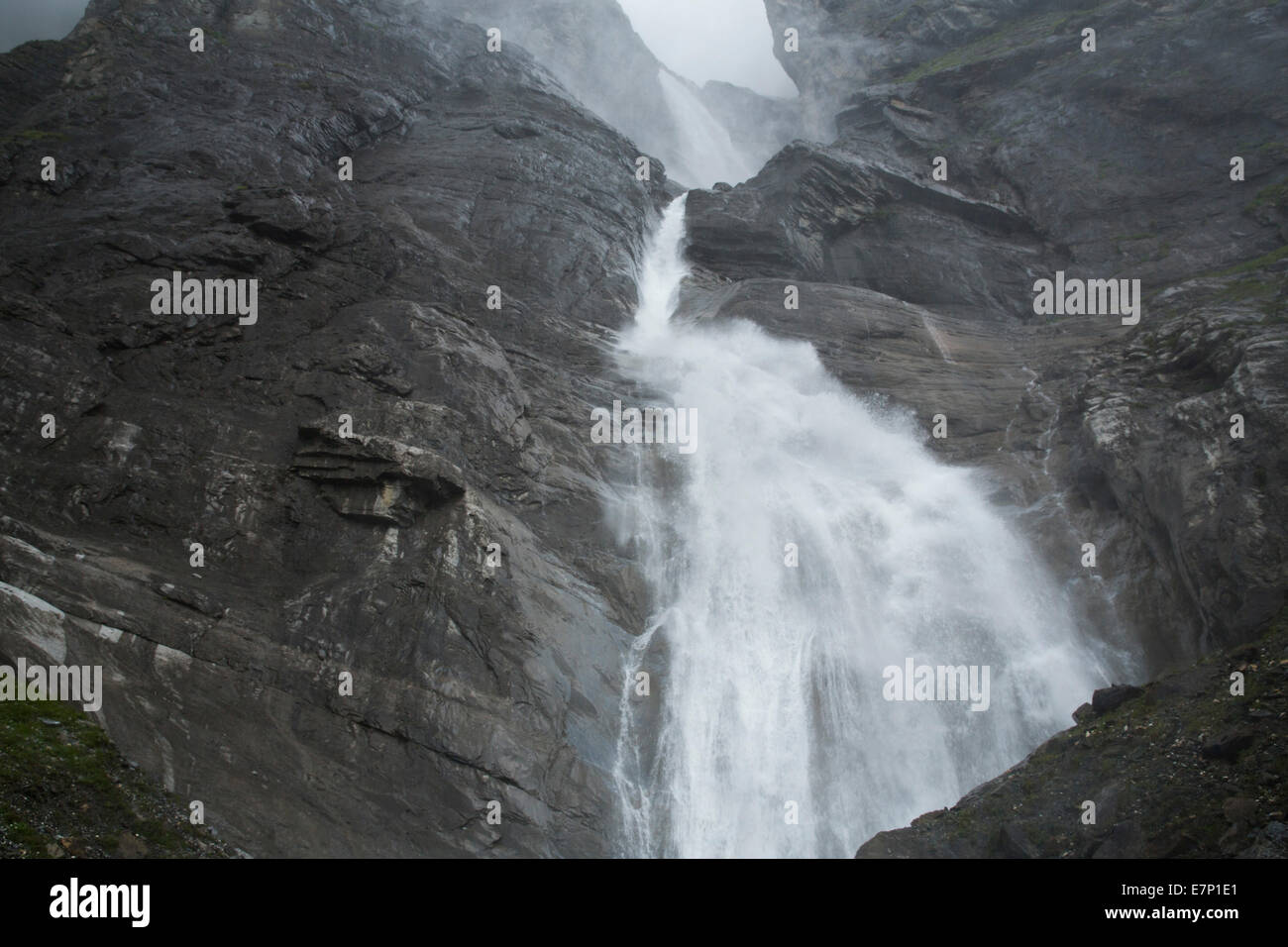 Surselva, waterfall, reservoir, Pigniu, mountain, mountains, waterfall ...