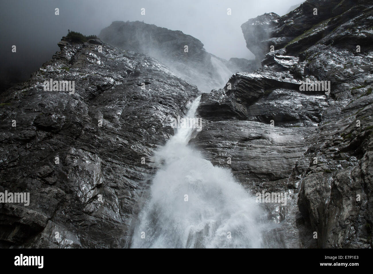 Surselva, waterfall, reservoir, Pigniu, mountain, mountains, waterfall ...