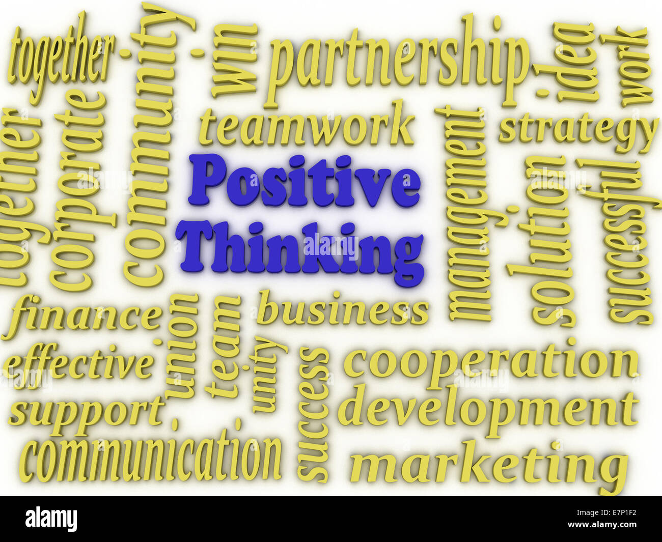 3d image Positive Thinking concept word cloud background Stock Photo ...