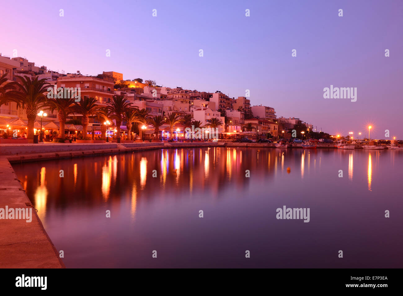 Europe, Greece, Greek, Crete, Mediterranean, island, Sitia, night ...