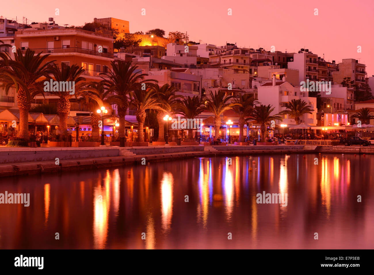 Europe, Greece, Greek, Crete, Mediterranean, island, Sitia, night ...