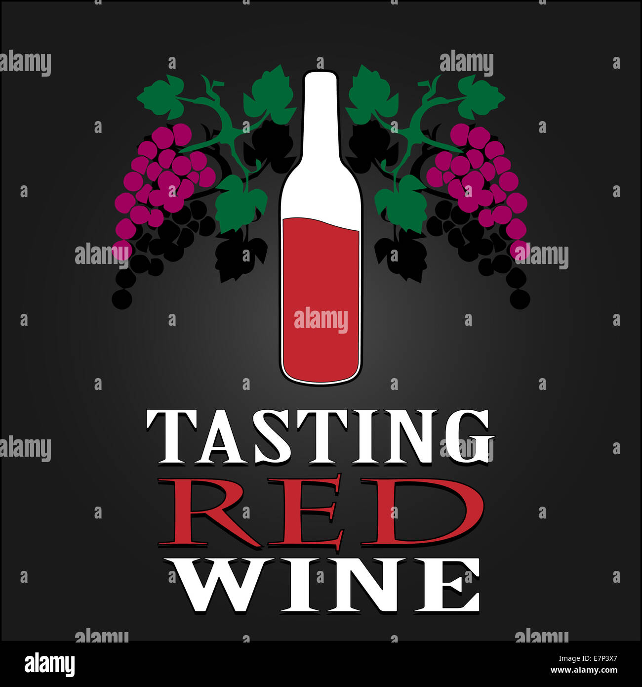 Tasting Red Wine poster. Vector illustration Stock Photo - Alamy