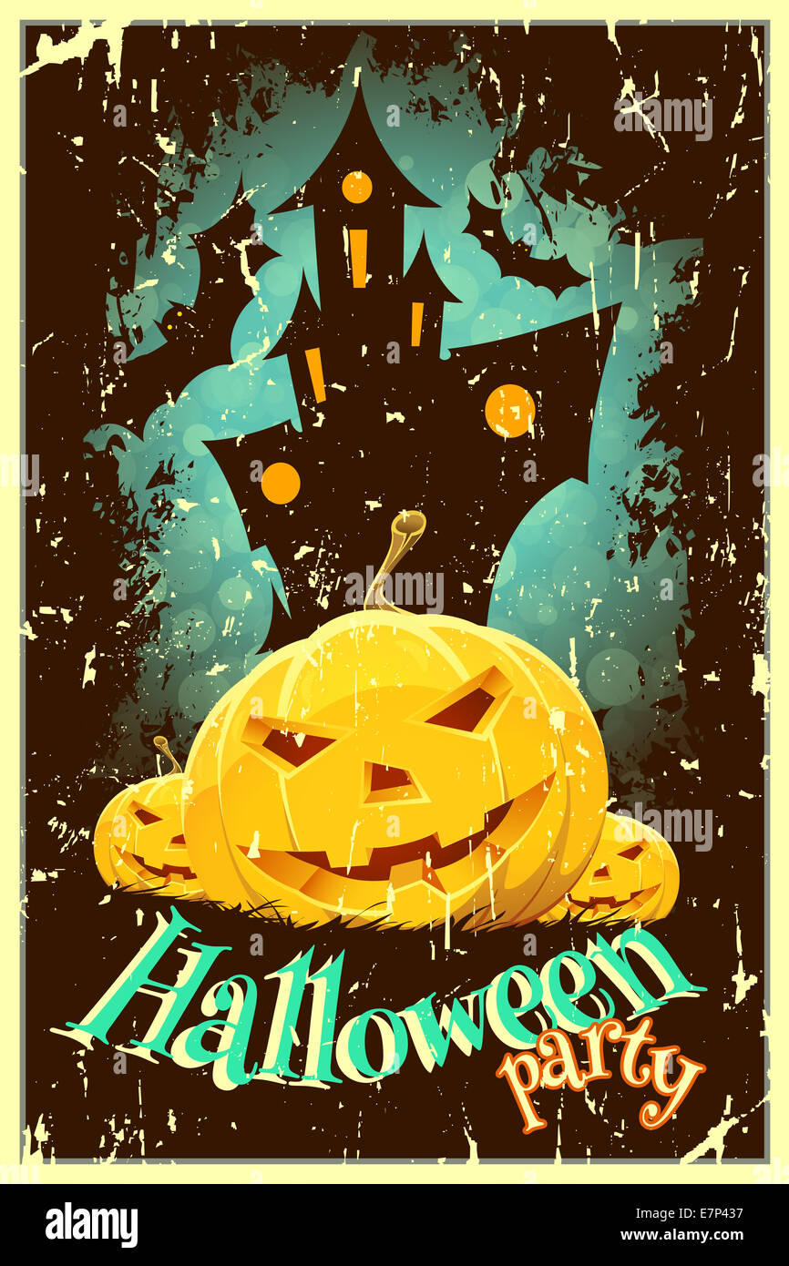 Retro Style Halloween Poster Stock Photo - Alamy