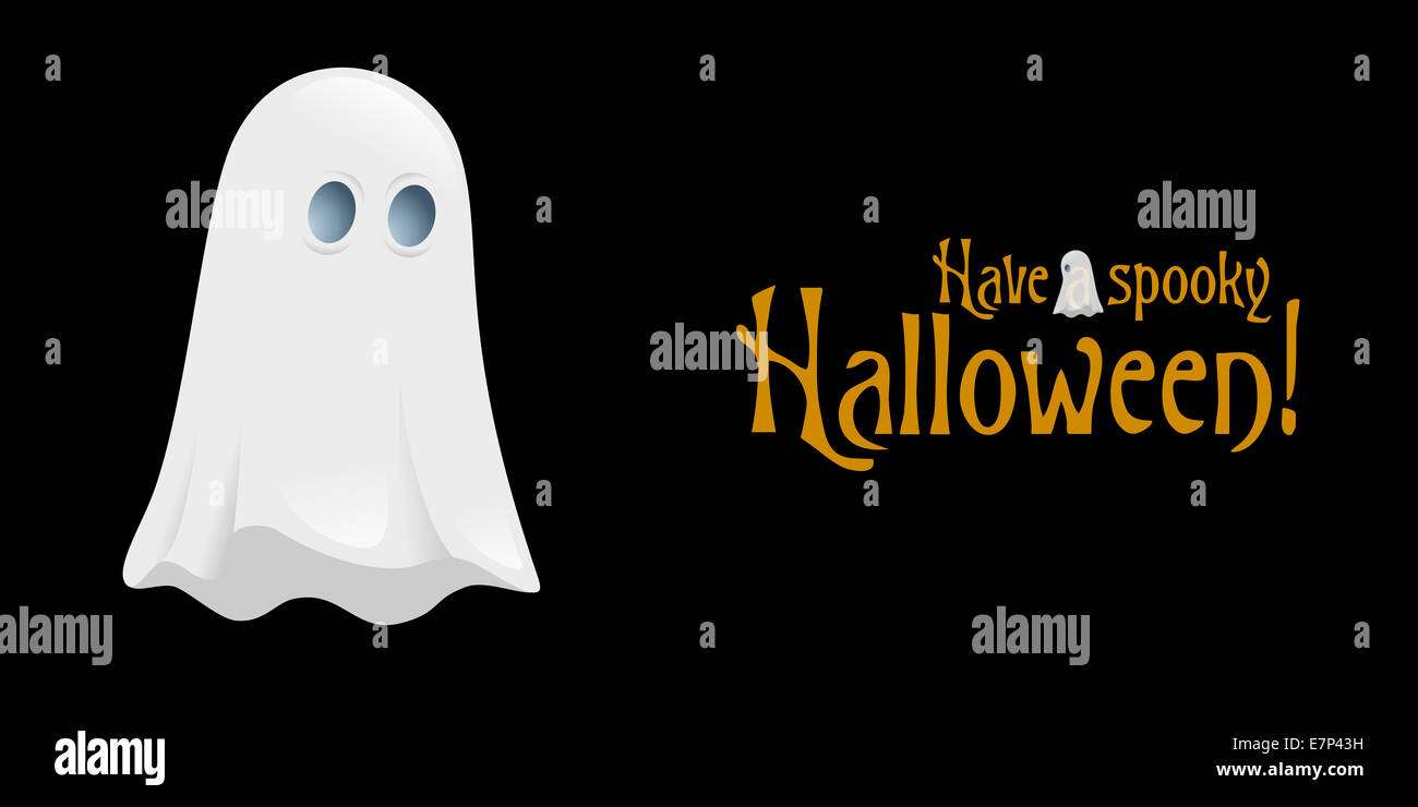 Halloween Poster with Ghost Stock Photo - Alamy