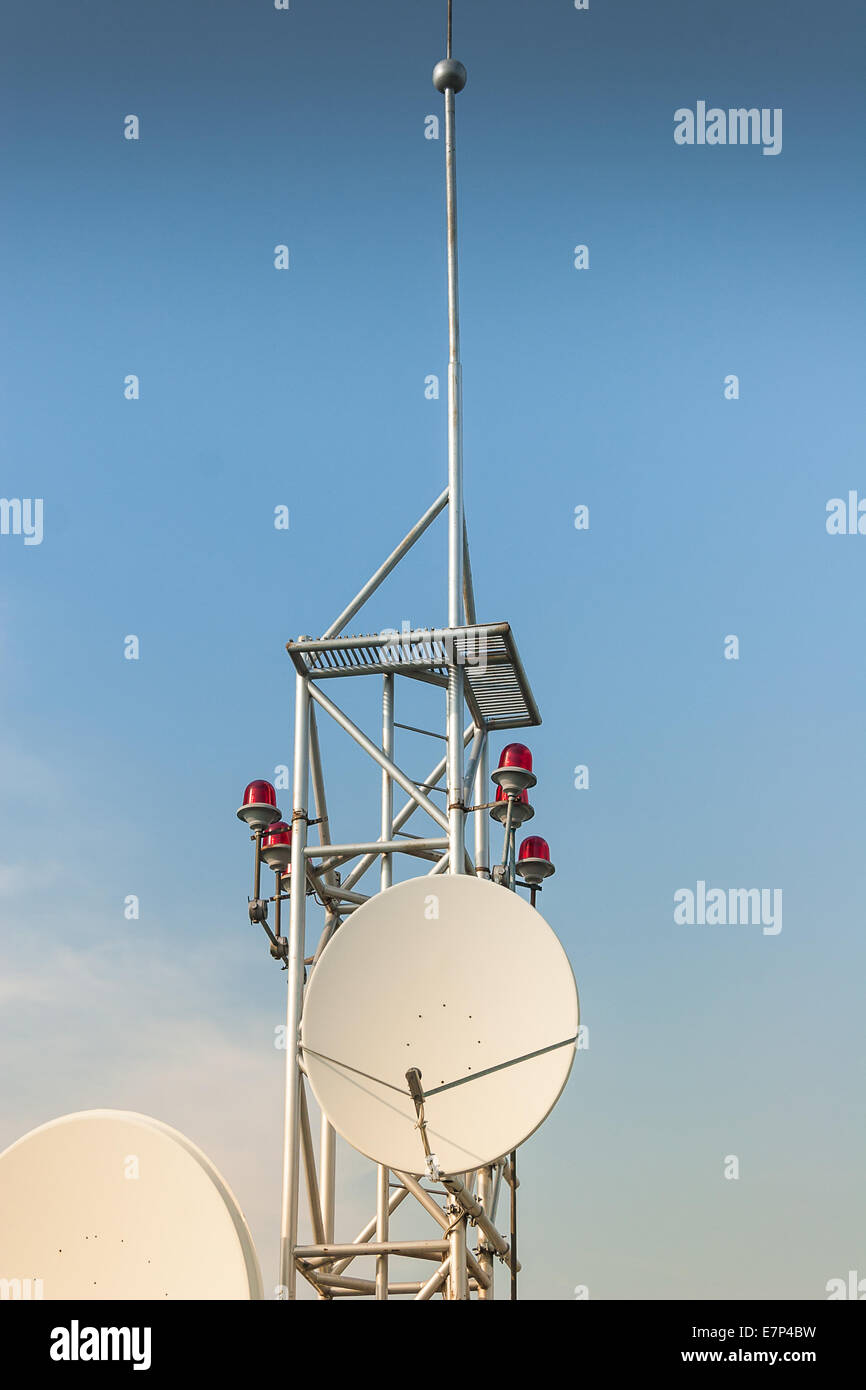 Satellite antenna on roof Stock Photo - Alamy