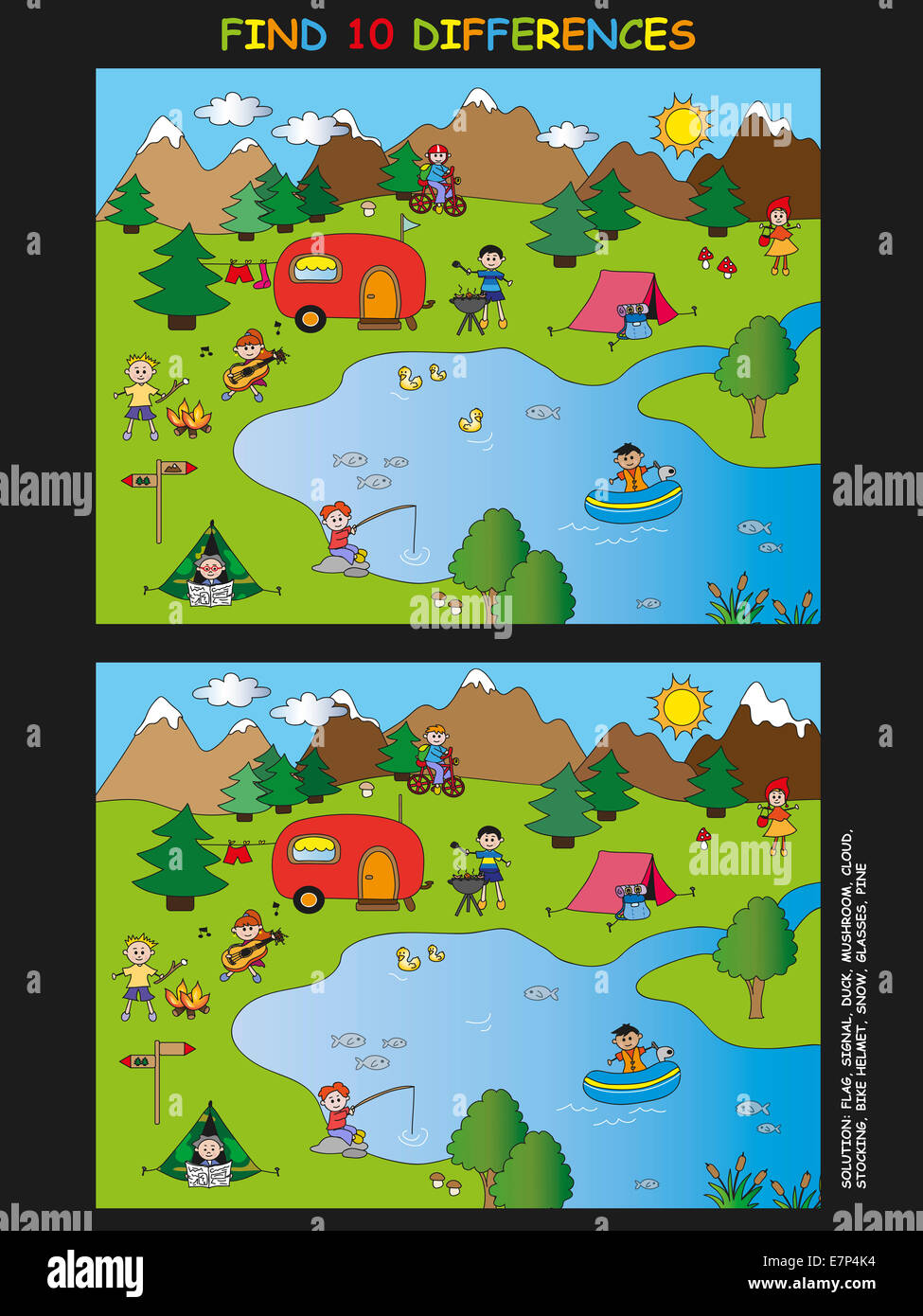 game for children: find the ten differences Stock Photo - Alamy