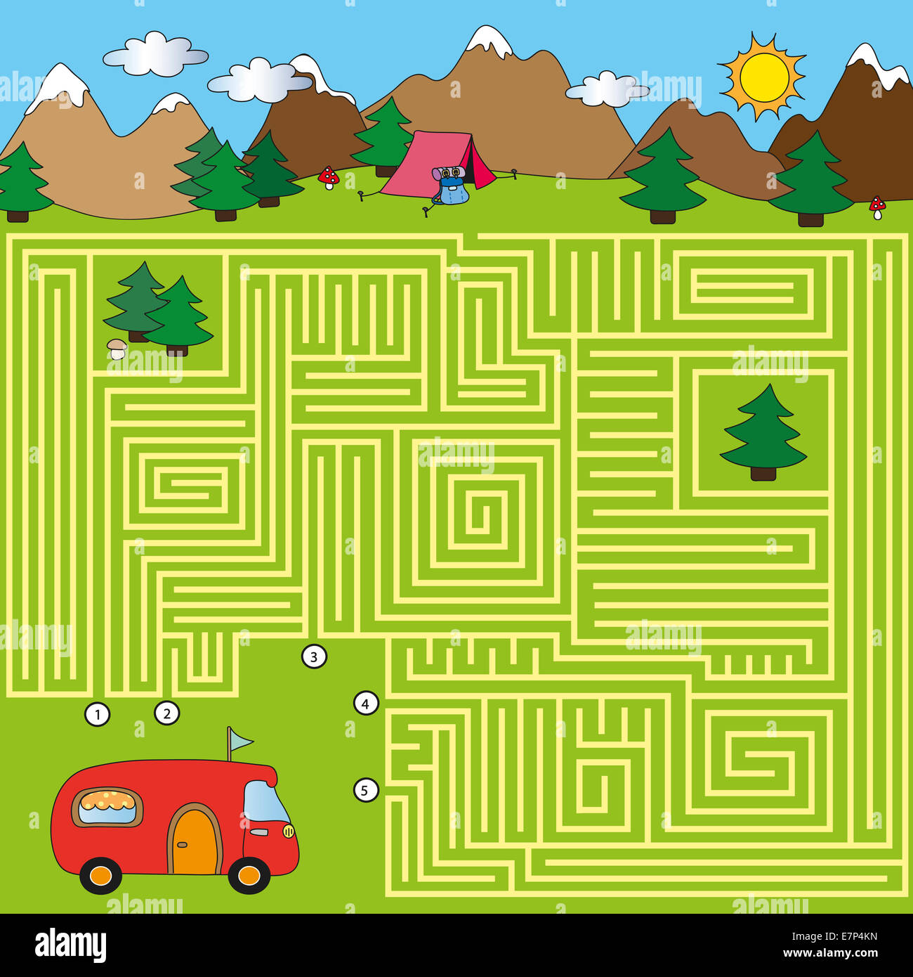 Game for children: find the right way Stock Photo - Alamy