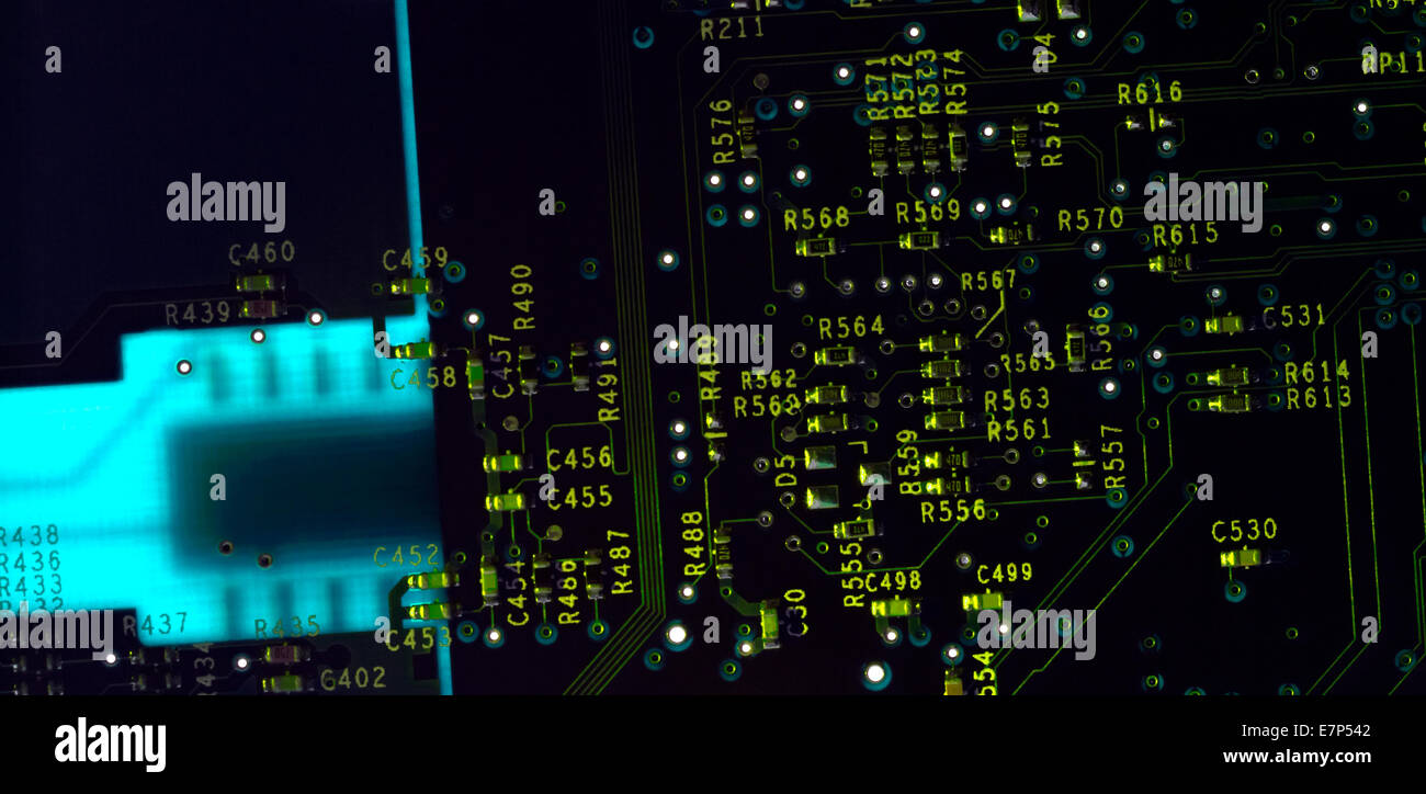 full frame detail of a printed circuit board Stock Photo - Alamy