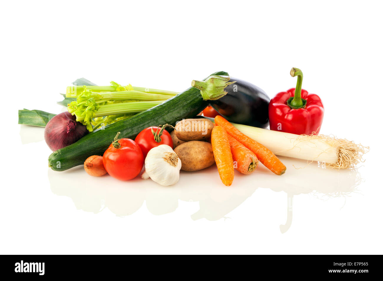 Organic vegetables assortment Stock Photo - Alamy