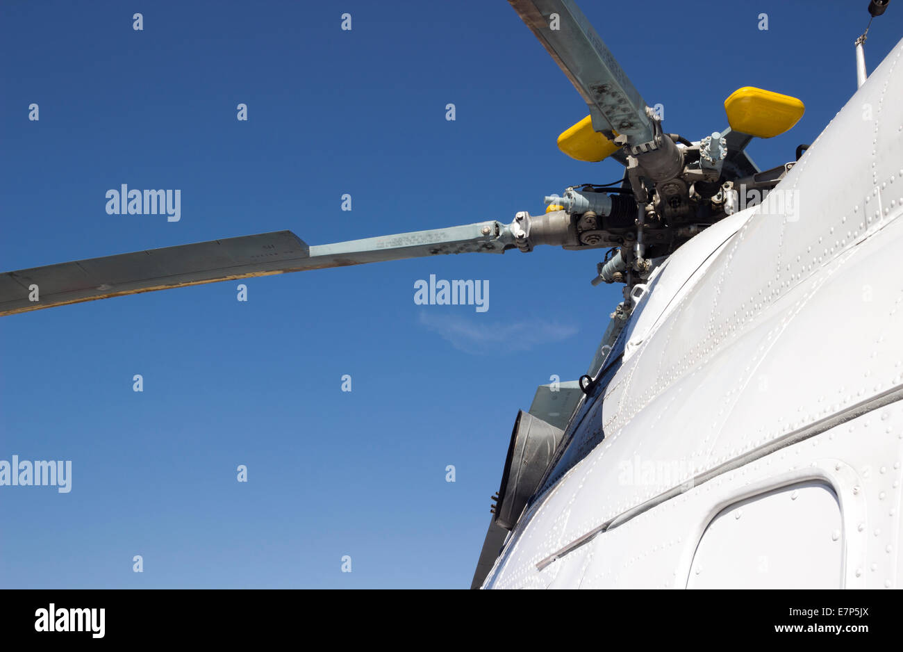 white helicopter rotor mechanism detail. part of civic copter propeller ...