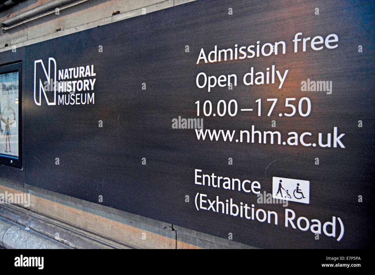The Natural History Museum sign, South Kensington, Royal Borough of ...