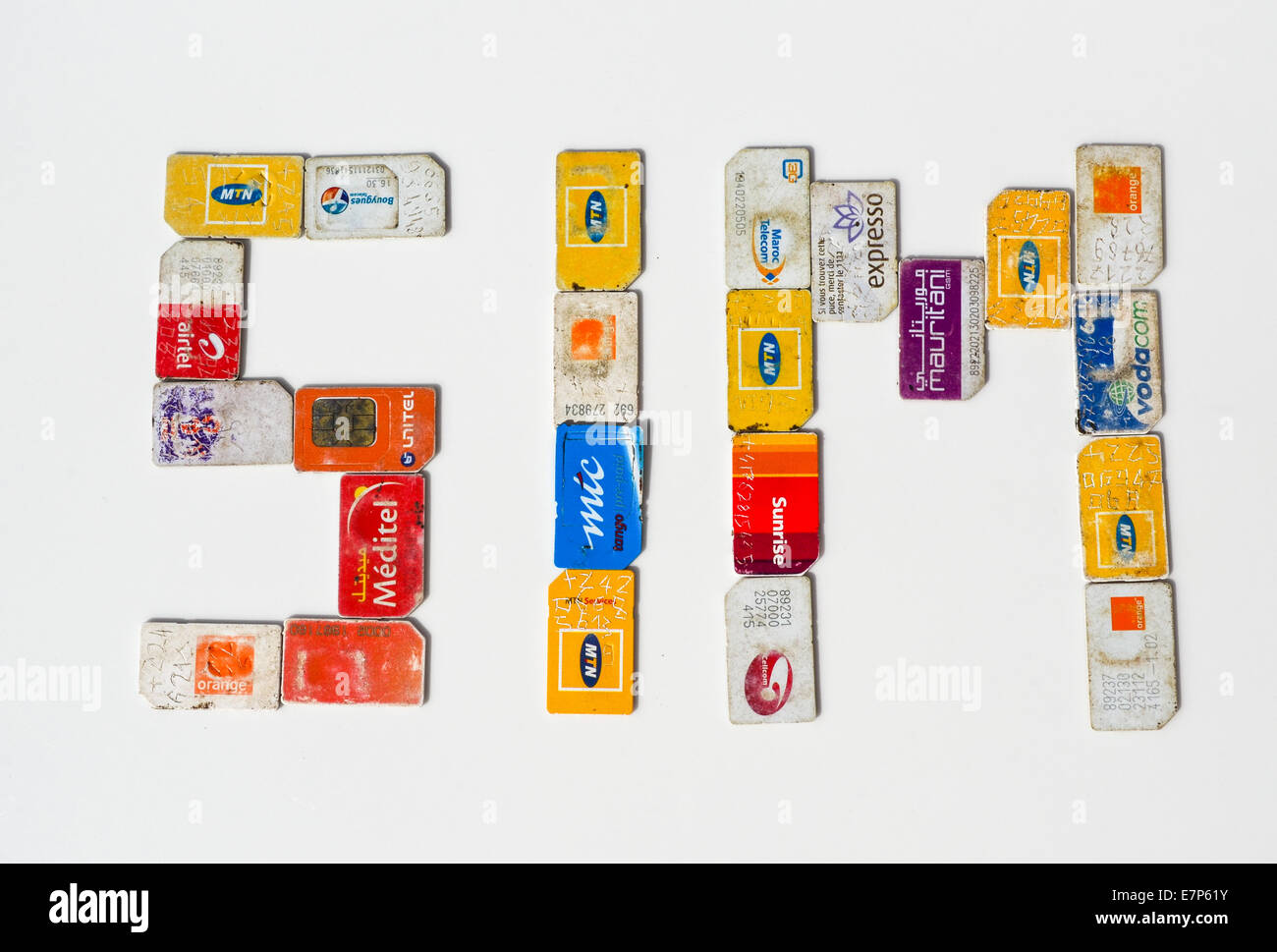 A set of 24 mobile phone SIM cards from various African countries Stock ...