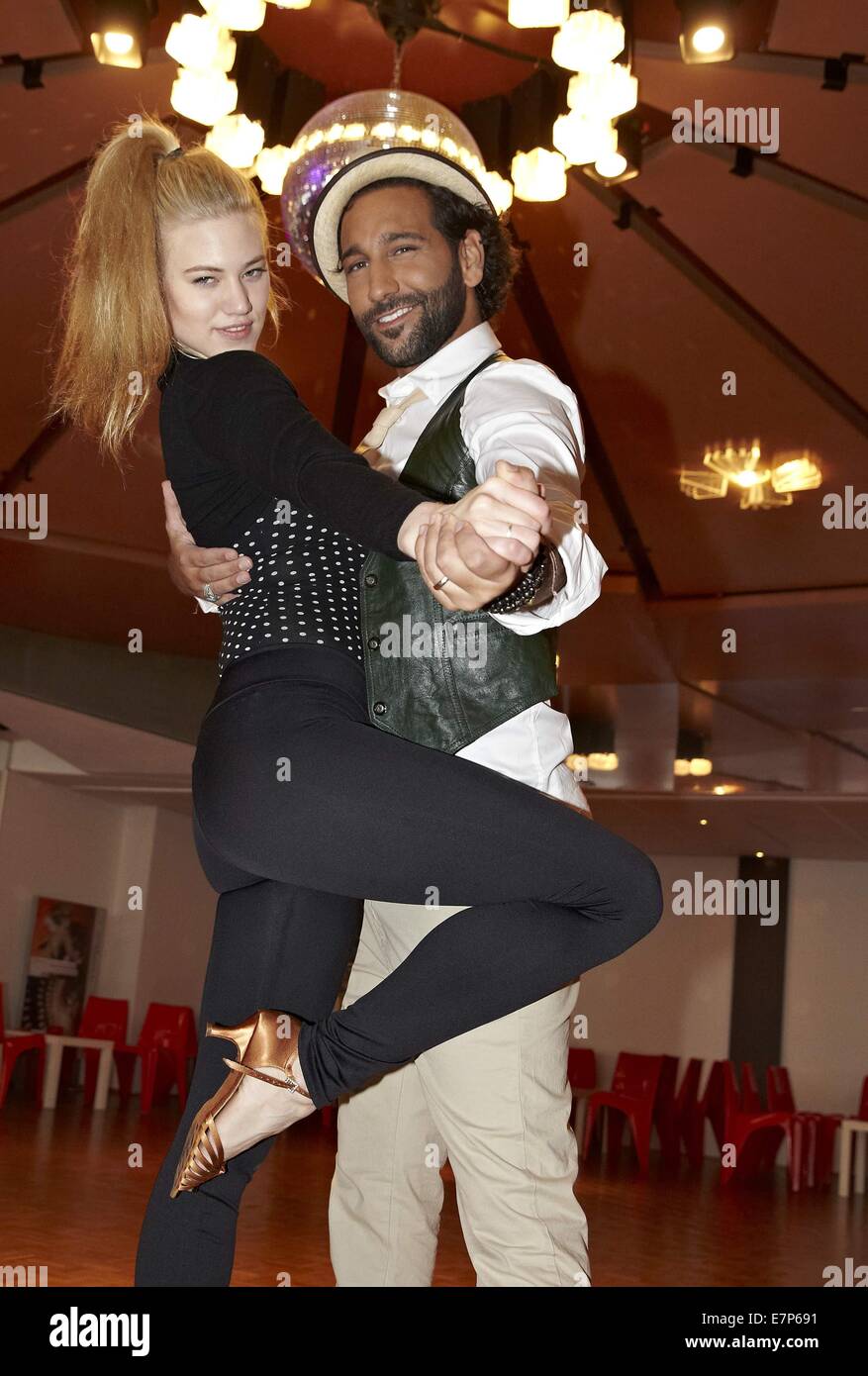 Larissa Marolt practicing together with dance partner Massimo Sinato ...