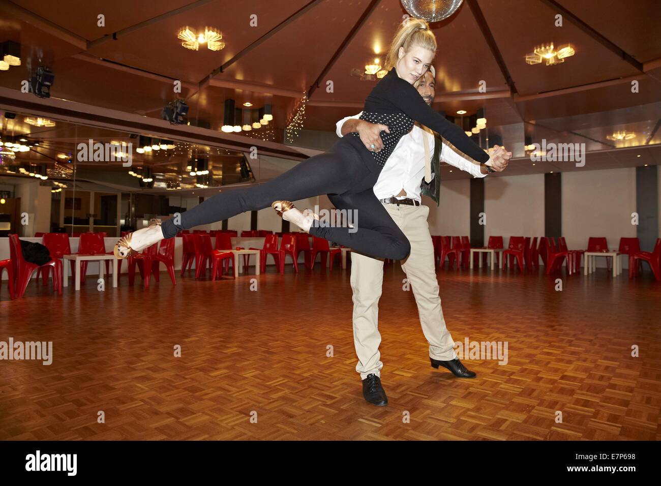 Larissa Marolt practicing together with dance partner Massimo Sinato ...