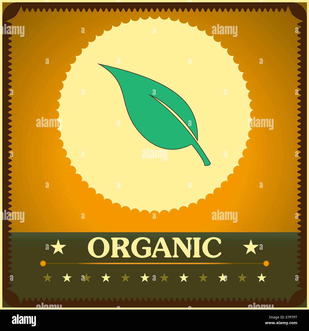 Vintage style organic poster. Vector illustration Stock Photo - Alamy