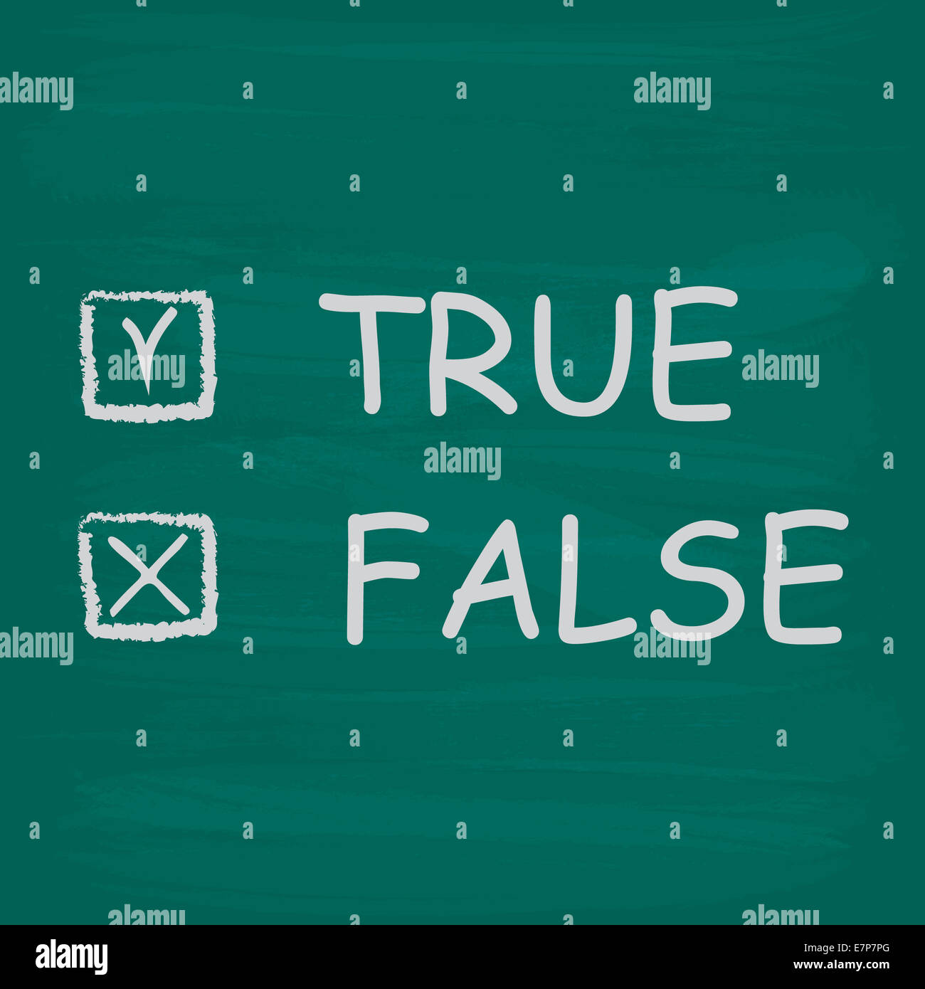 True and false check boxes written on a blackboard Stock Photo - Alamy