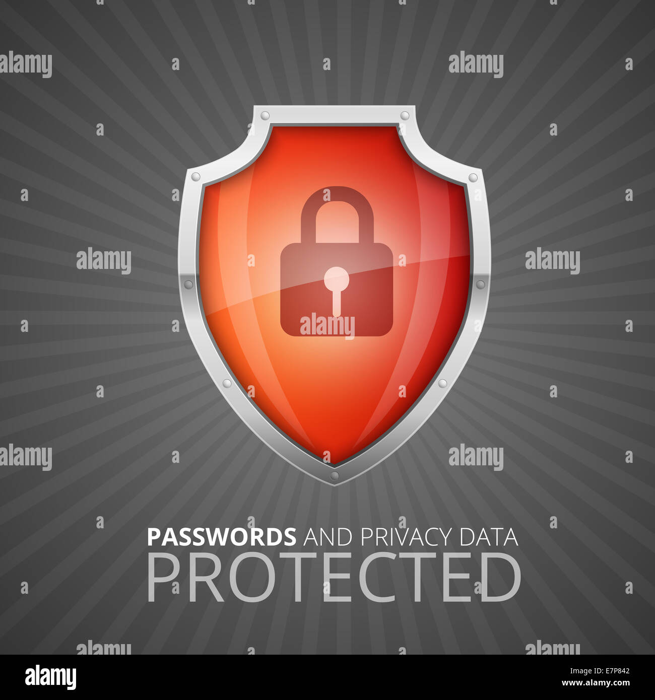 Glossy Red Vector Shield, protection concept Stock Photo - Alamy