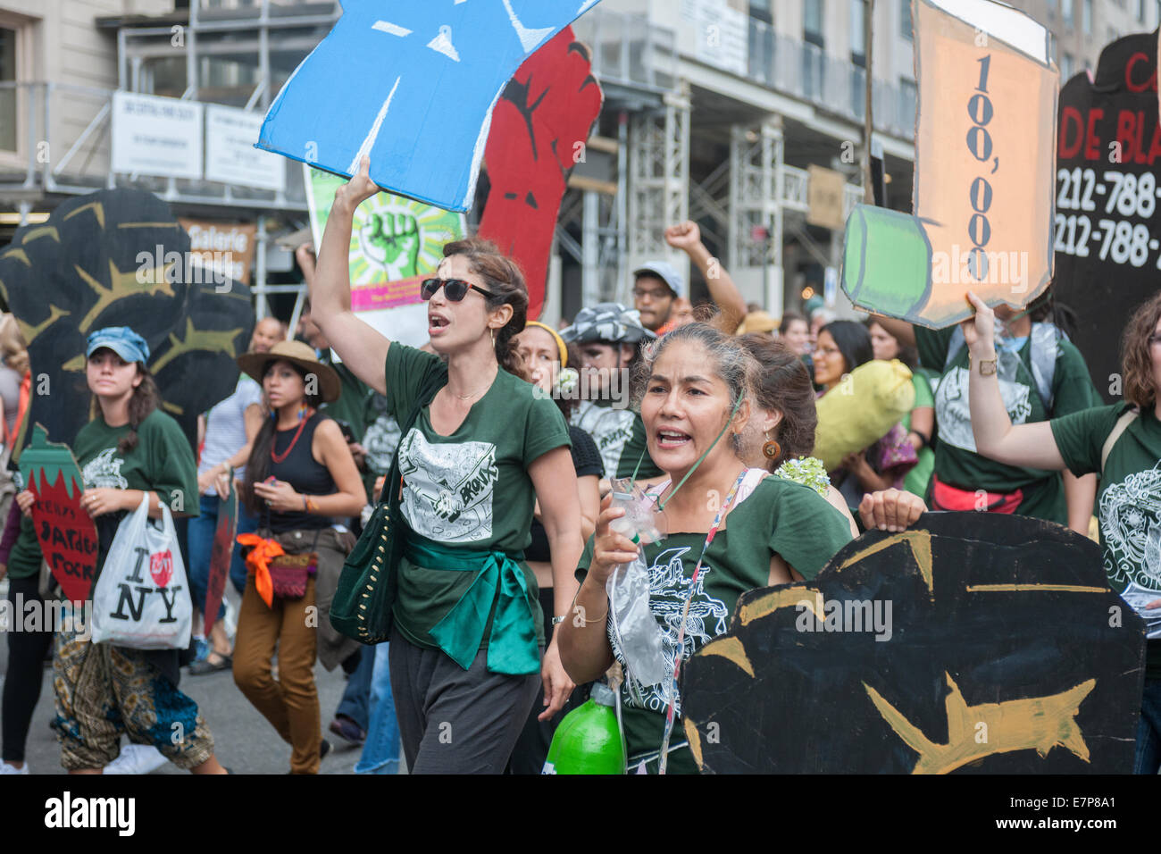 A group representing the Bronx borough parades through Midtown ...