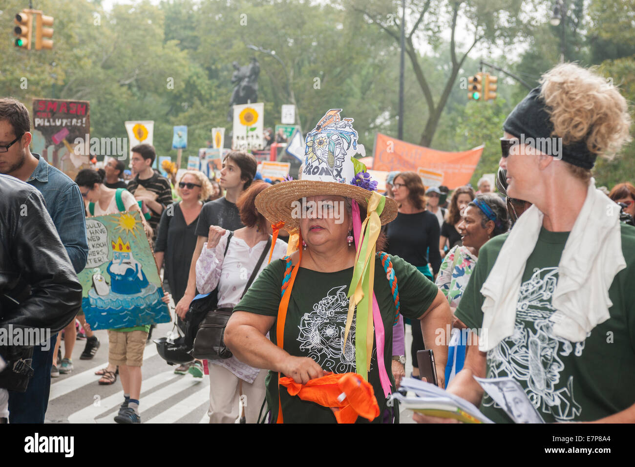 A group representing the Bronx borough parades through Midtown ...
