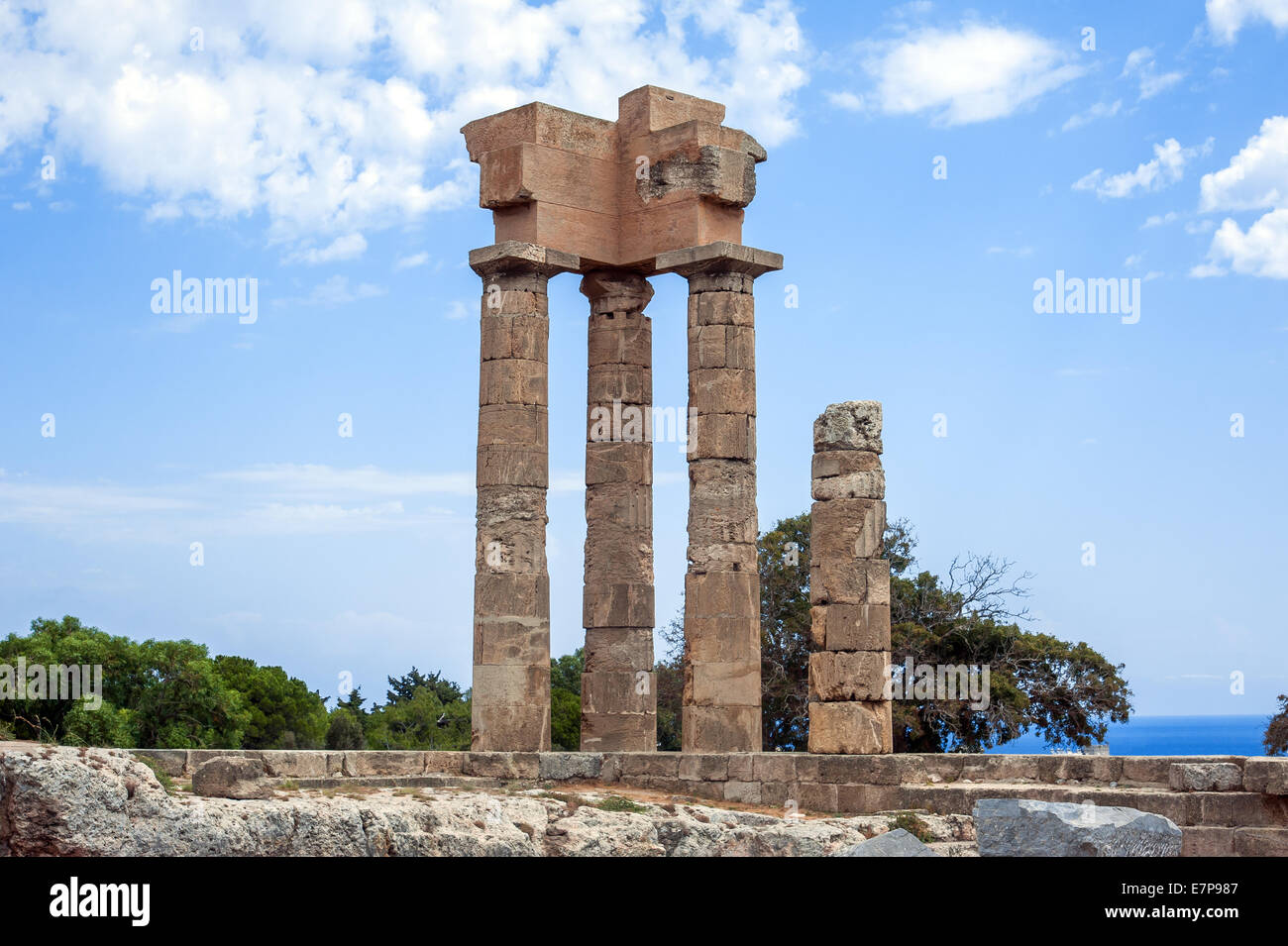 acropolis rhodes, Ruins of ancient temple Stock Photo - Alamy