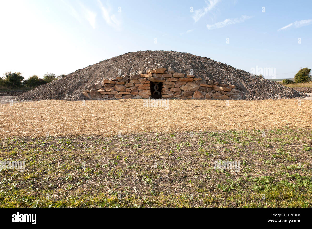 Modern-day neolithic style long Barrow burial chamber for storing ...