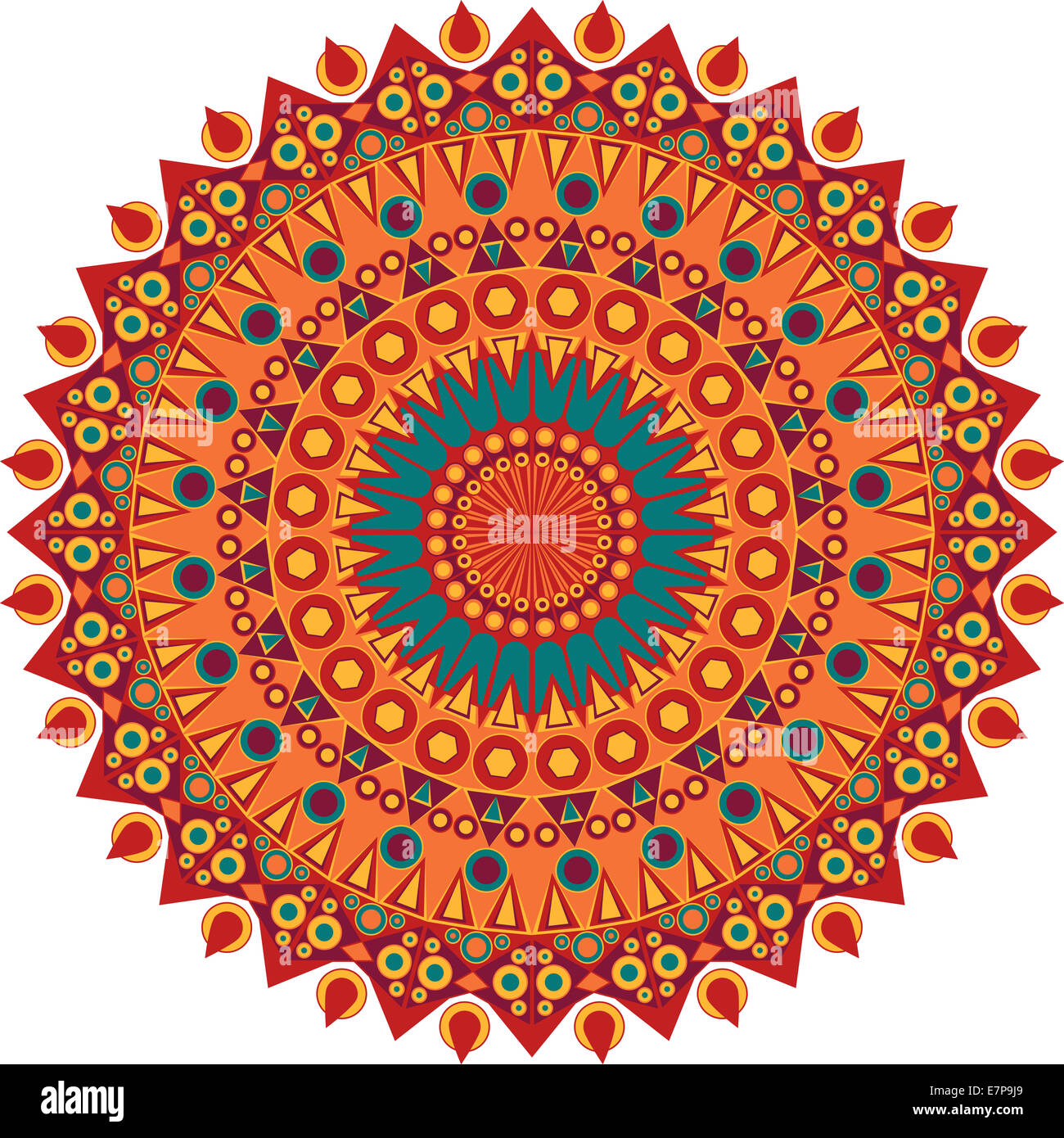 Colorful round ethnic pattern. Element for design Stock Photo - Alamy