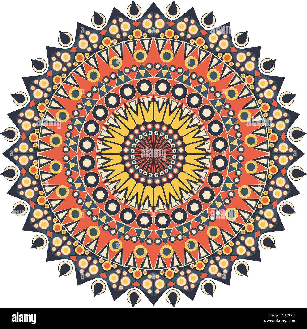 Colorful round ethnic pattern. Element for design Stock Photo - Alamy