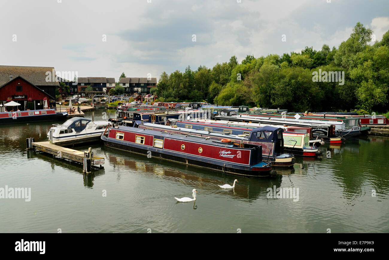 Moored barges at the Yeading Marina, Middlesex, England Stock Photo - Alamy