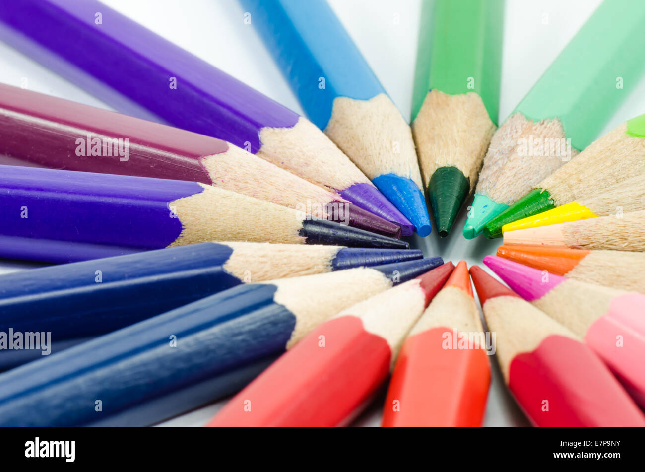 Colorful rainbow pencil circle hi-res stock photography and images - Alamy