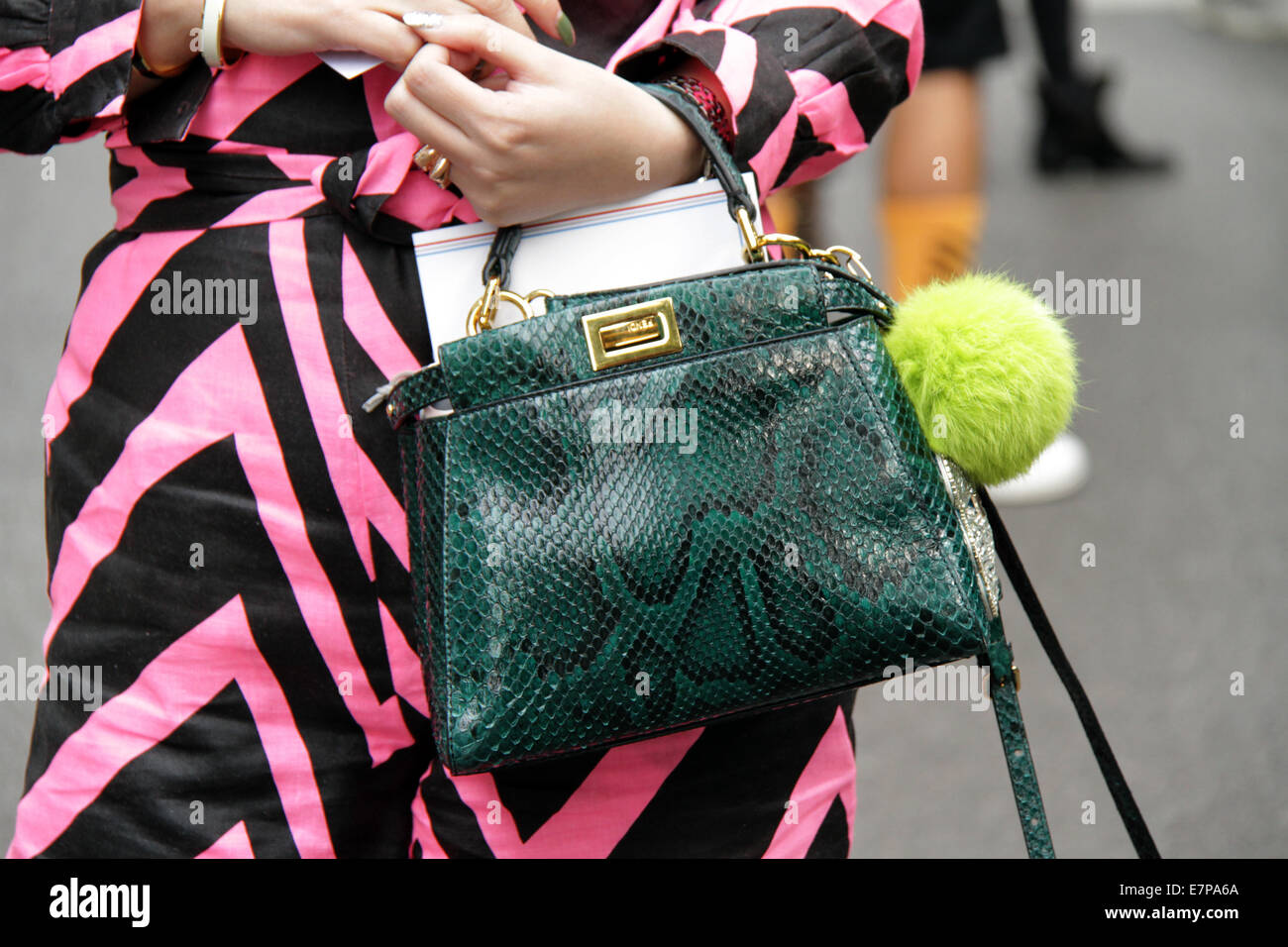 Vichy Onthira arriving at the Emporio Armani Spring/Summer 2015 runway ...