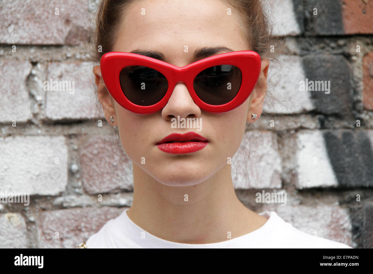 Blogger Marzia Peragine arriving at the Fendi Spring/Summer 2015 runway ...