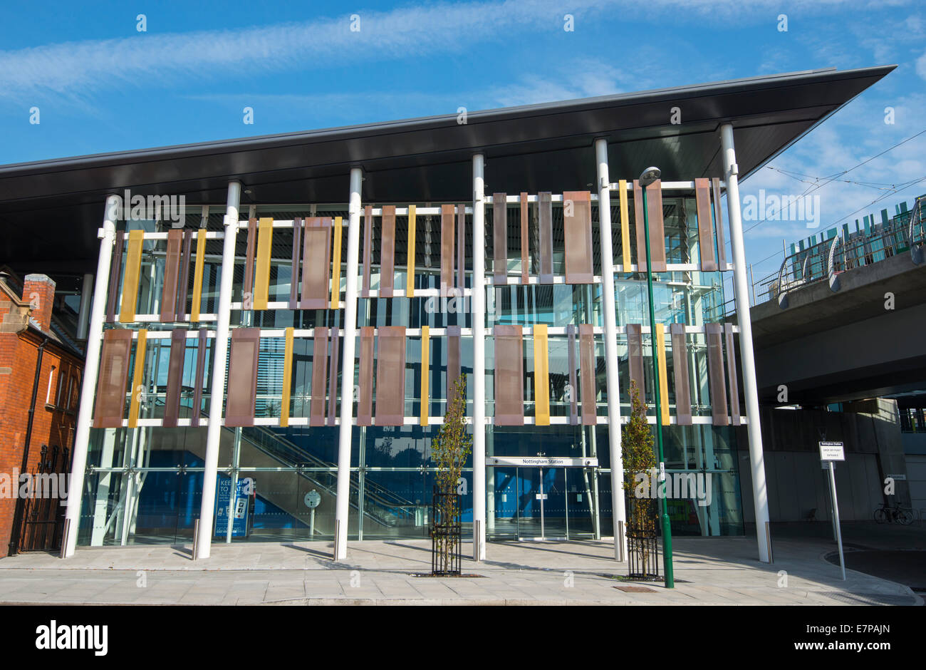 The modern car park at the train station in Nottingham City, England UK ...