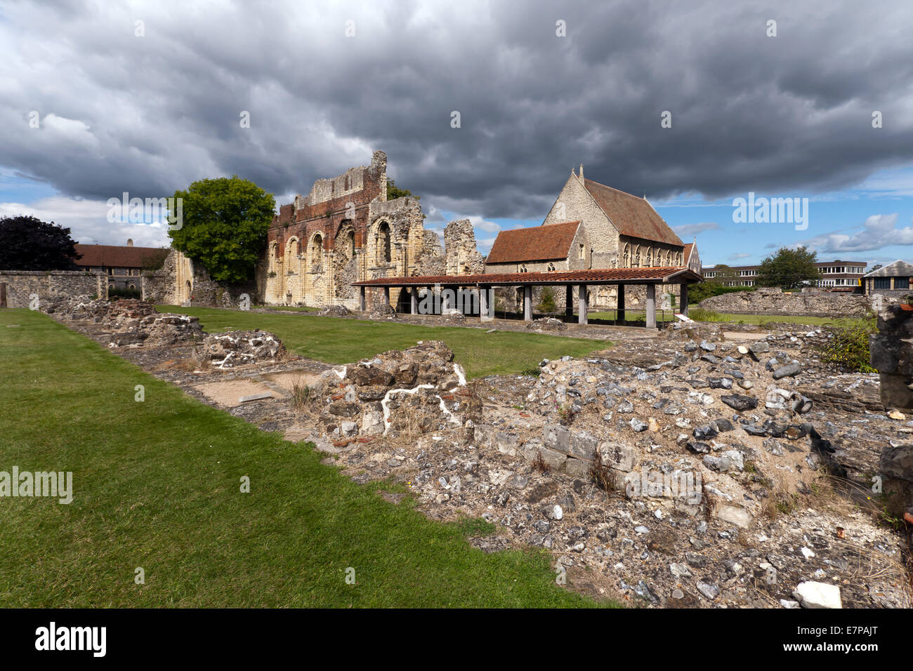 A Dramatic image of the Ruins of St Augustine's Abbey, Canterbury, Kent ...