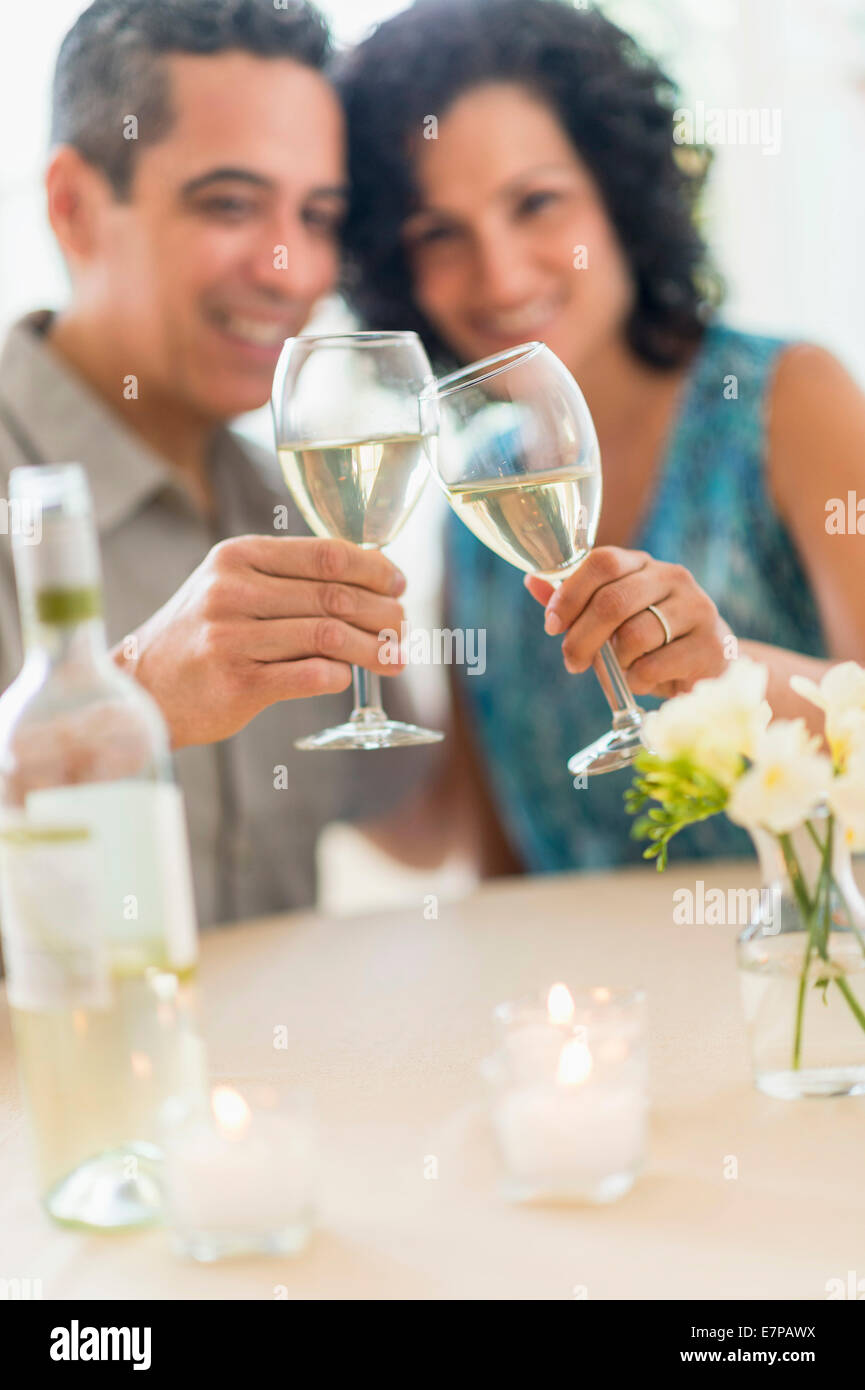 Couple celebrating anniversary in restaurant Stock Photo - Alamy