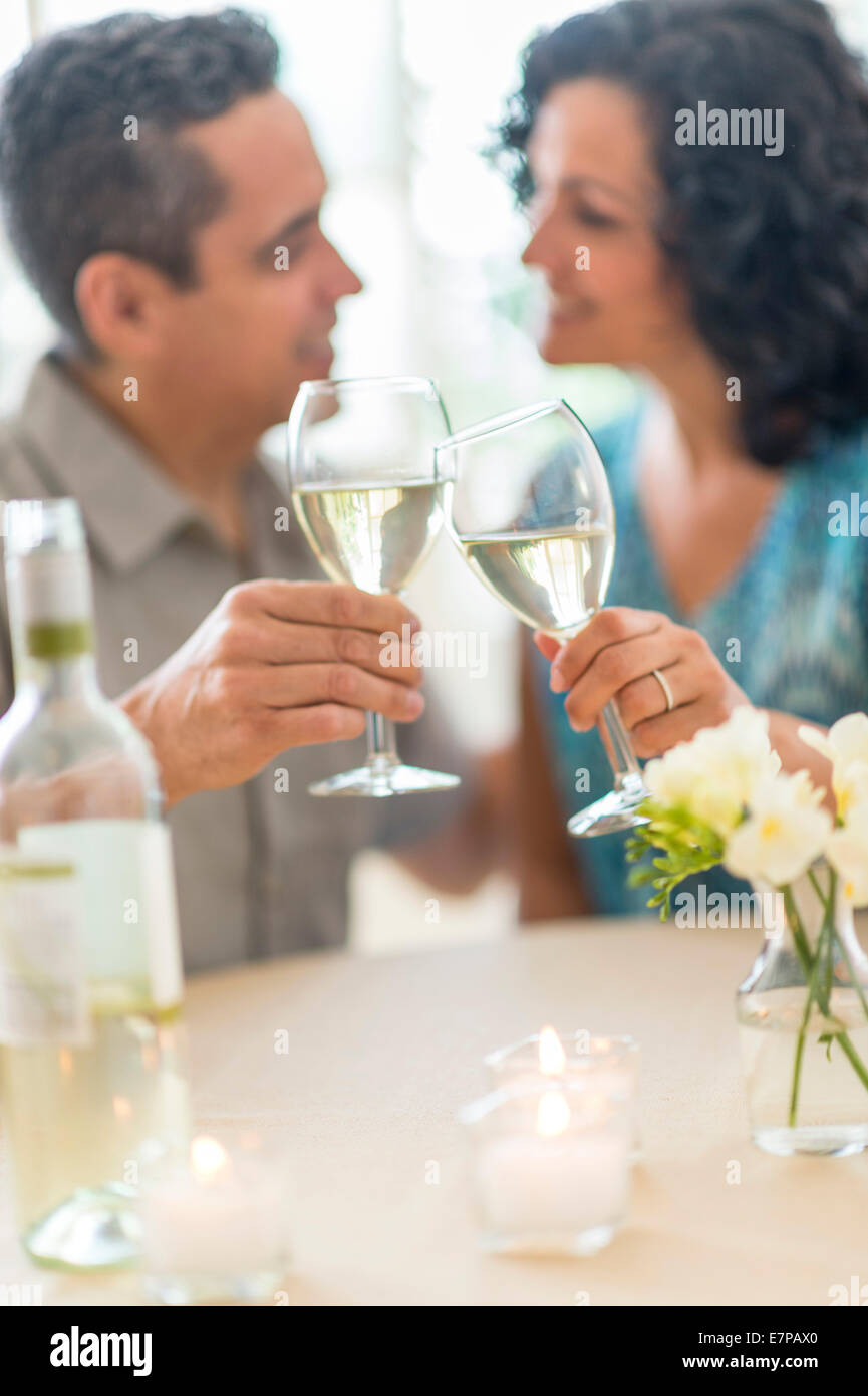 Couple celebrating anniversary in restaurant Stock Photo - Alamy