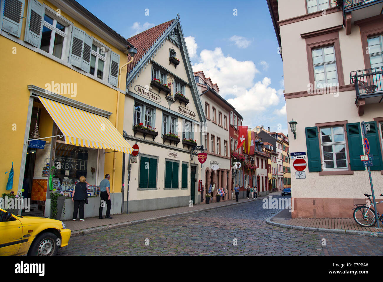 Beautiful street of Heidelberg , south-west Germany, state of Baden ...