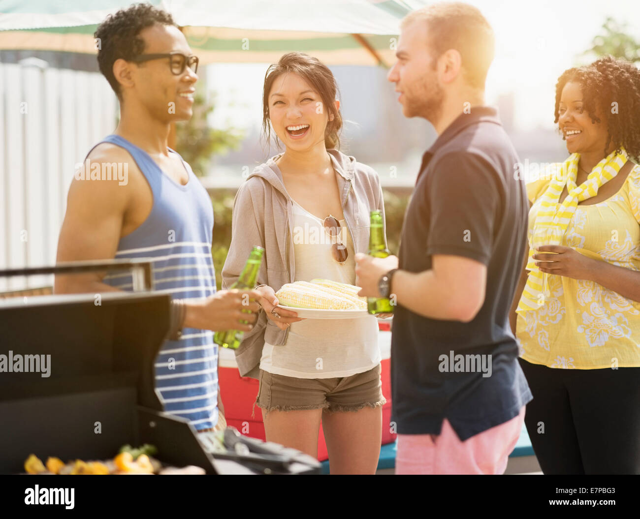 Group young friends partying hi-res stock photography and images - Alamy
