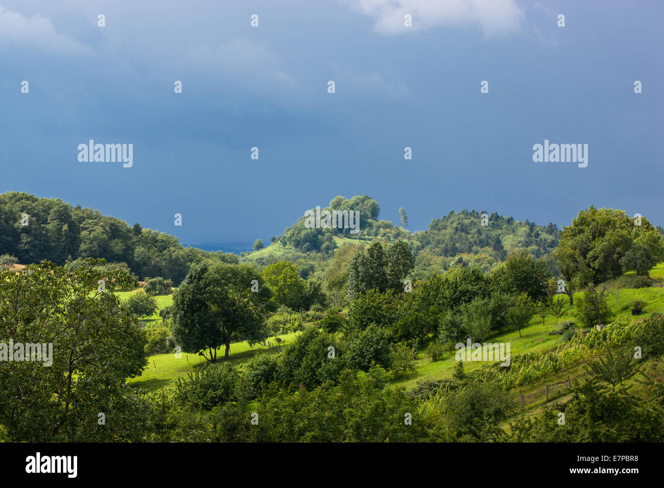 Stormy atmosphere in the Swabian Alps Stock Photo - Alamy