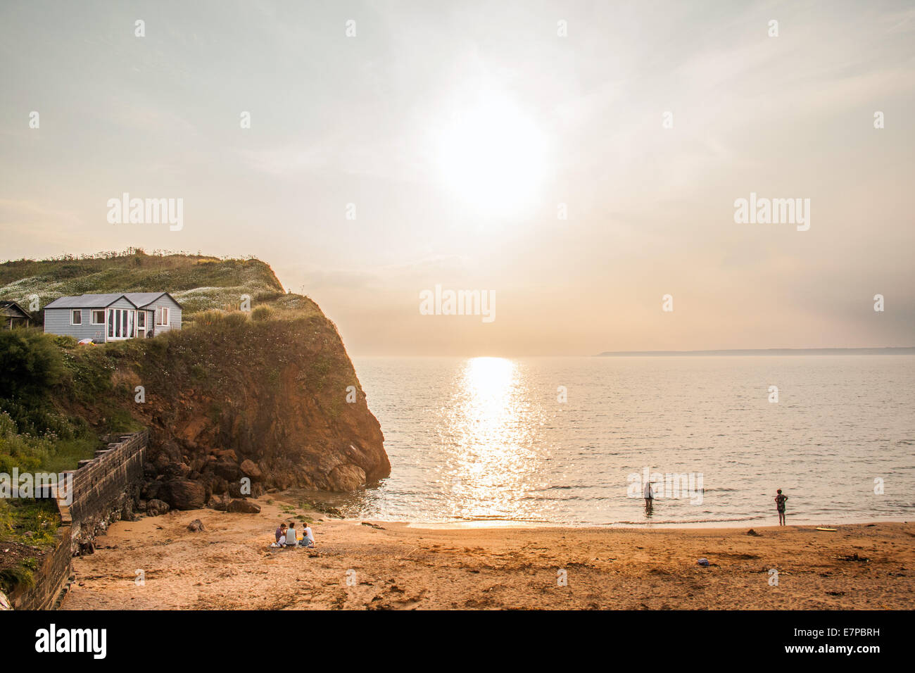 Sunset over Hope Cove, Devon, England, United Kingdom Stock Photo - Alamy
