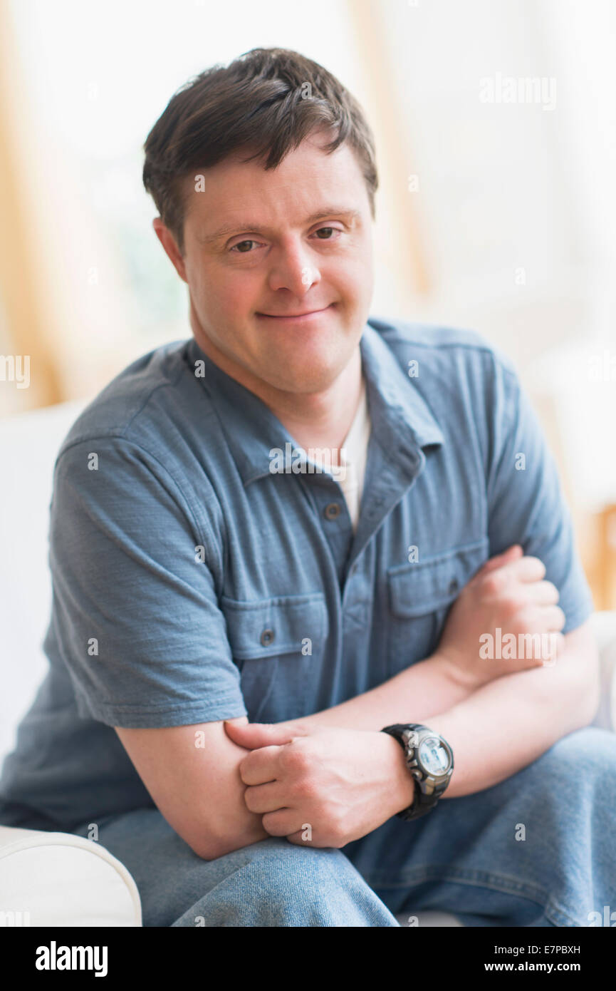 Portrait smiling down syndrome male hi-res stock photography and images ...